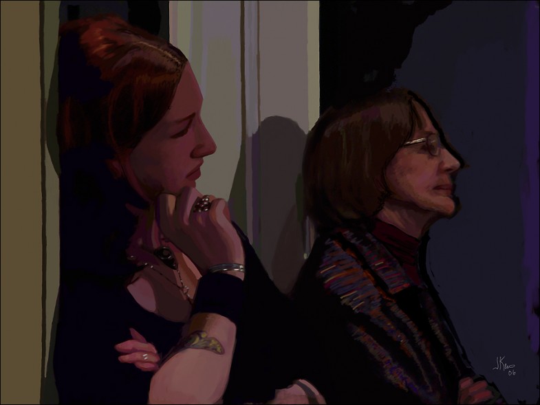 Heather Luttrell and Virginia Carllile at the Carllile Women Concert (digital painting ...